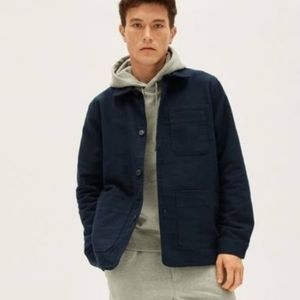 Everlane | Jackets & Coats | Everlane Navy Blue Flannel Chore Jacket ...